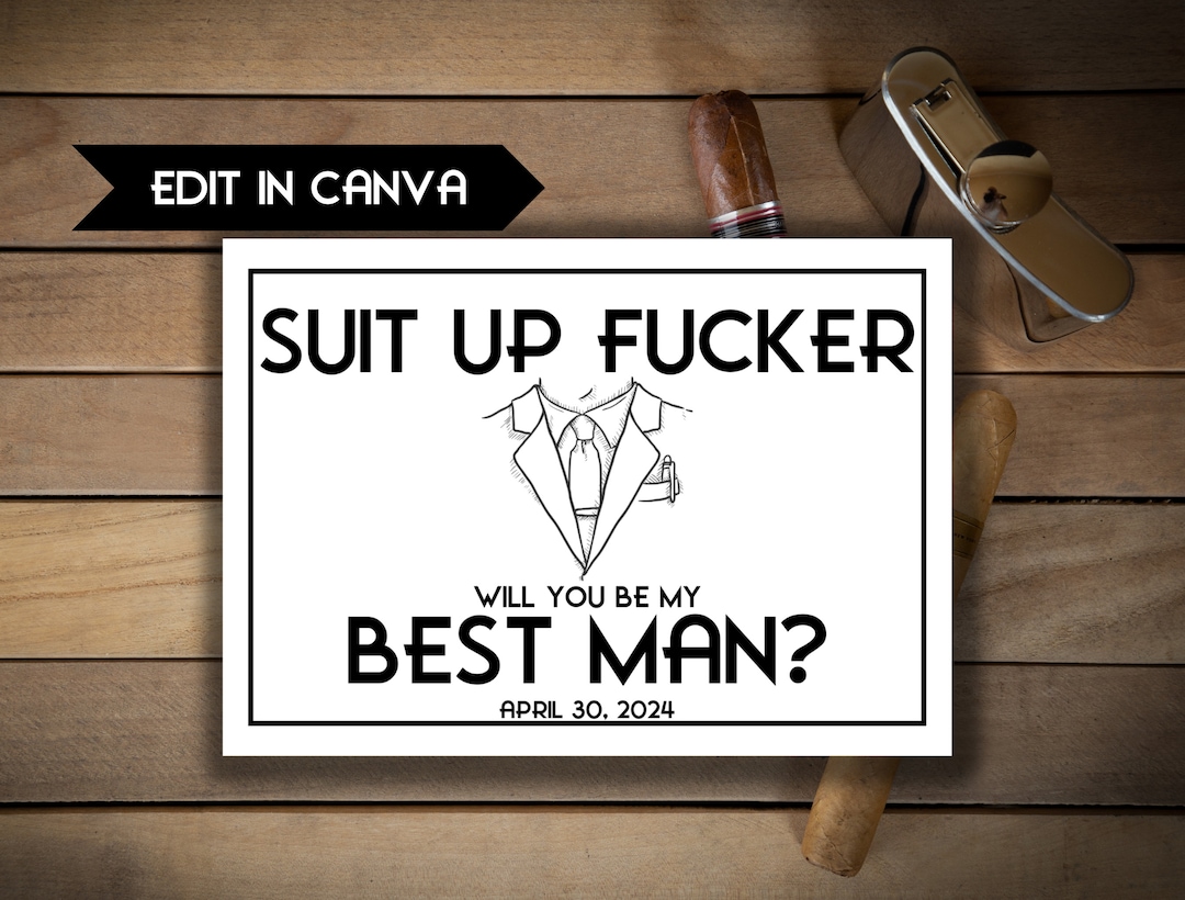 Funny Best Man Proposal Card Template, Canva Template, Groomsman ...