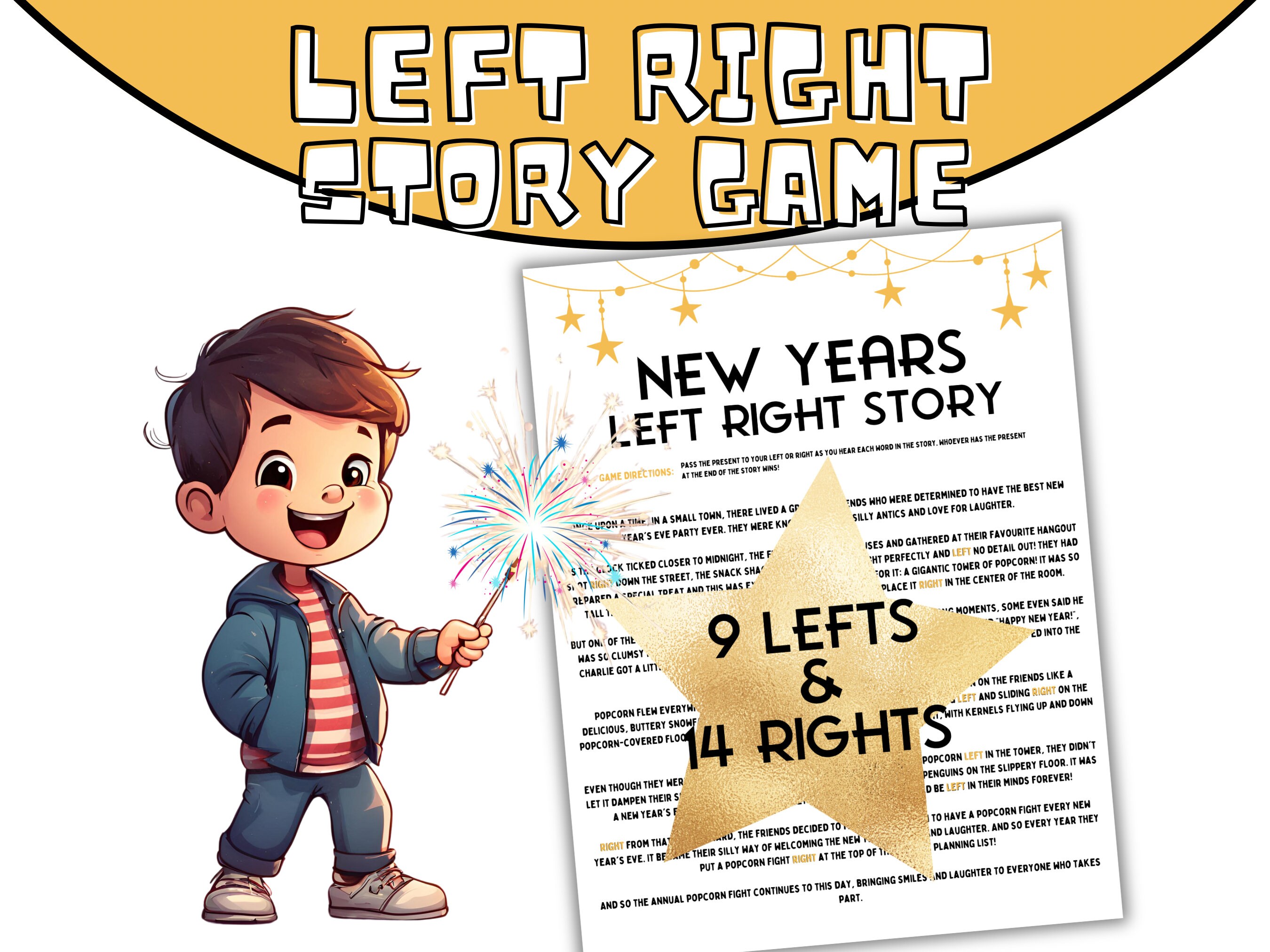 New Years Left Right Game Story. New Years Eve Party Pass the Present ...