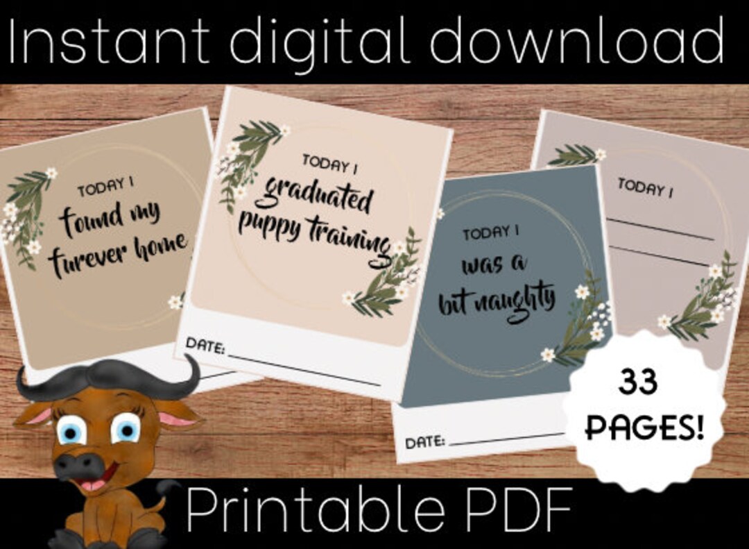 Puppy Milestone Cards. Printable Puppy Schedule. - Etsy