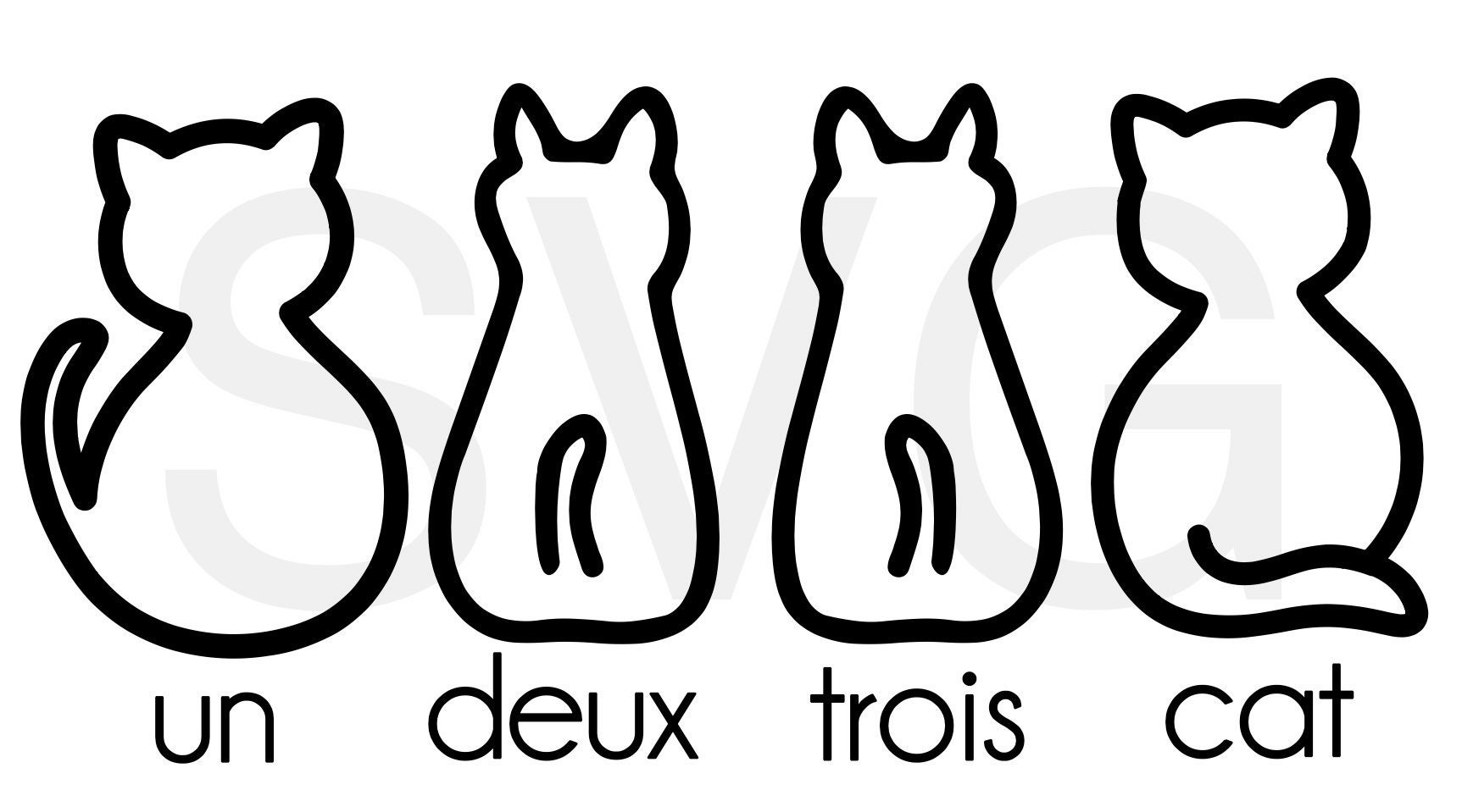 Un Deux Trois Cat Svg Cat Mom Svg Cat Lover Gift Funny Cat - Etsy