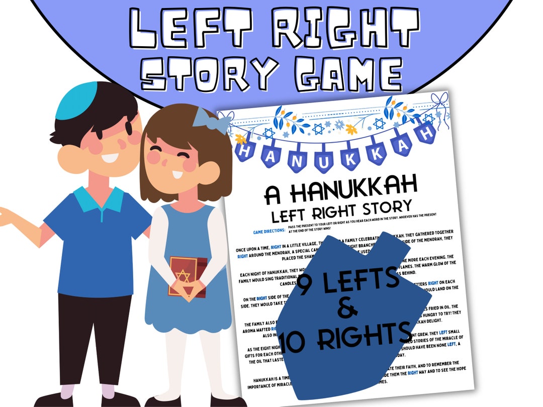 Hanukkah Left Right Game Story. Hanukkah Party Pass the Present Game ...