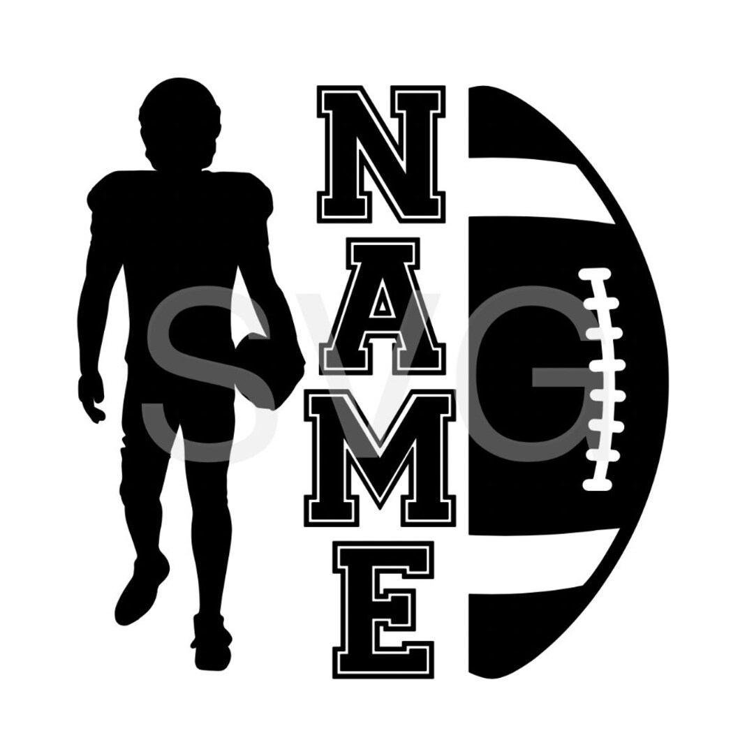 Personalized Football Player Svg. Split Monogram Football Png ...