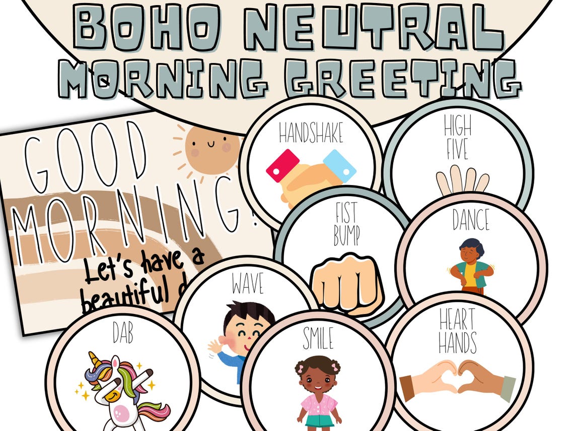 Boho Morning Greeting, How We Say Hello, Kindergarten, Classroom ...