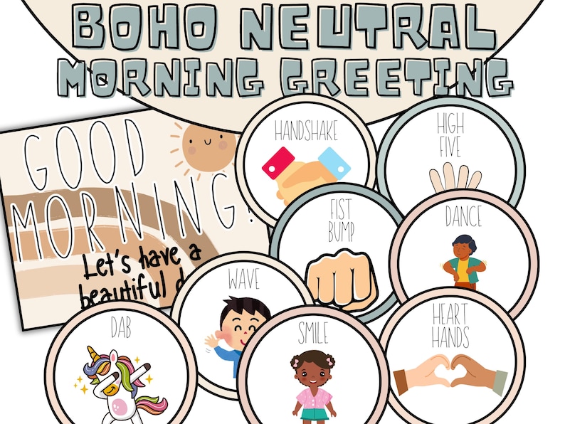Boho Morning Greeting, How We Say Hello, Kindergarten, Classroom ...