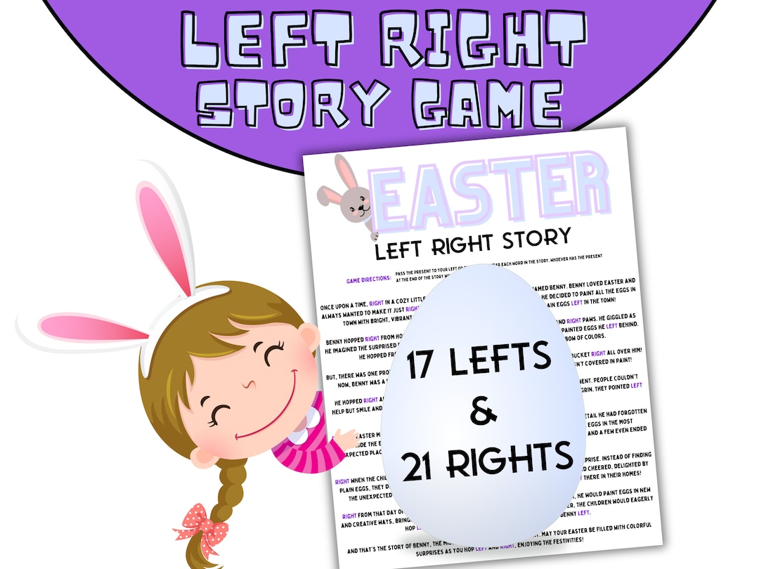 Easter Left Right Game Story. Easter Party Pass the Present Game, Pass ...