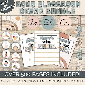 Boho Classroom Decor Bundle | Educational Wall Art | Homeschool Decor ...