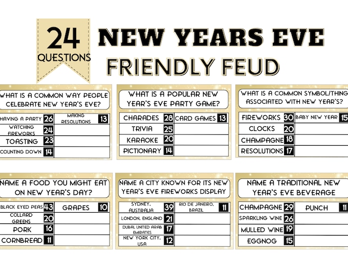 New Years Eve Family Feud. Friendly Feud. New Years Feud. New Year ...