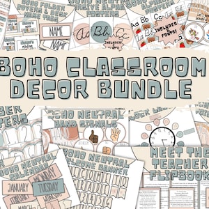 Boho Classroom Decor Bundle Educational Wall Art Homeschool Decor ...