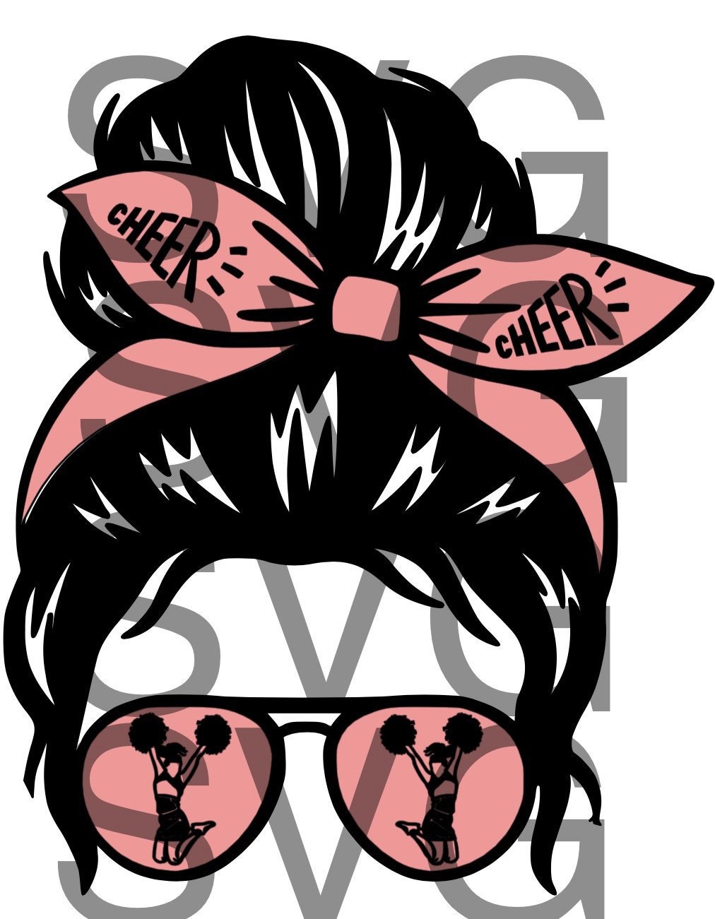 Messy Bun Cheer Mom Svg Messy Bun Svg Cheer Mom Svg Cheer Etsy