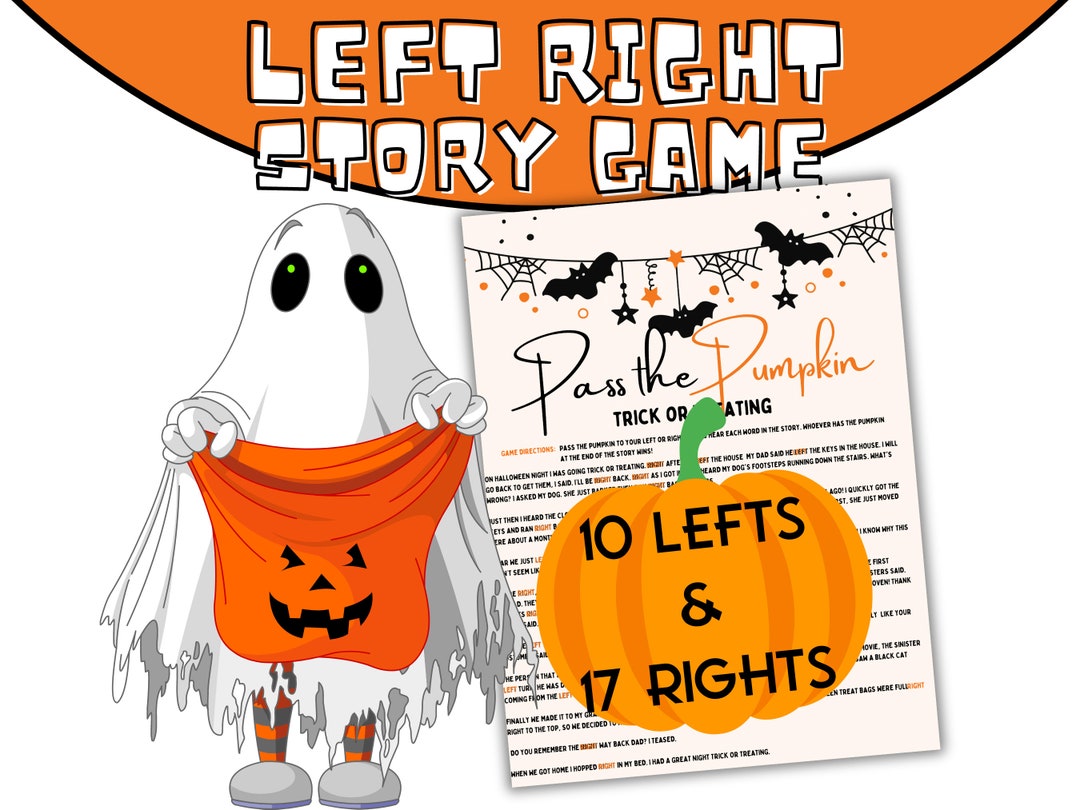 Halloween Left Right Game Story. Halloween Party Pass the Pumpkin Game ...