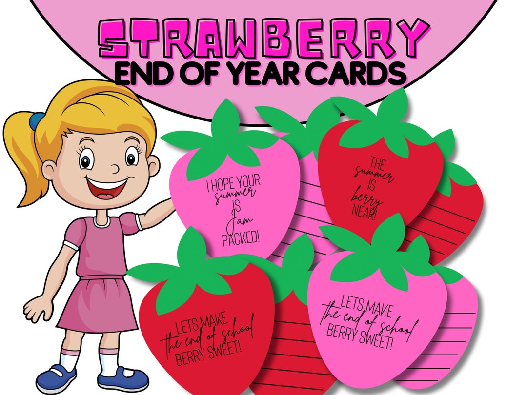 Instant Digital Download Strawberry Flip Card - Printable Pink & Red ...