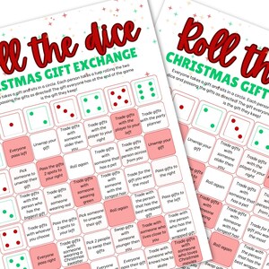 Christmas Dice Gift Exchange Game Printable, Christmas Party Group Dice ...