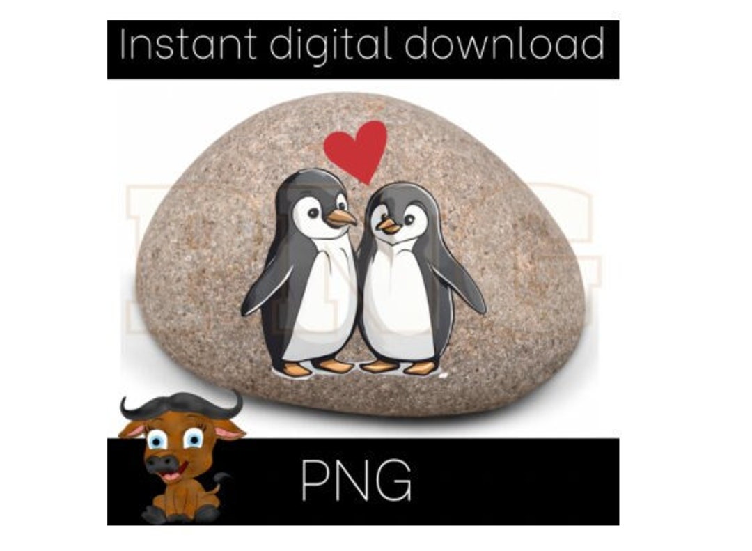 Penguin Pebble Png. Pebble Penguin Clipart. DIY Penguin Pebble. Print ...