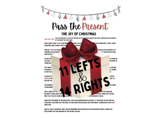 Christmas Left Right Game Story. Xmas Party Pass the Present Game, Kids ...