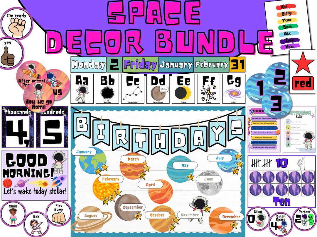 Space Themed Classroom Decor Bundle. Outer Space Galaxy Elementary ...