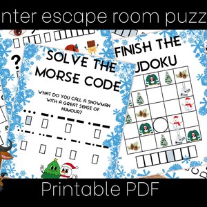 Winter Escape Room for Kids. Class Winter Station Printable. Christmas ...