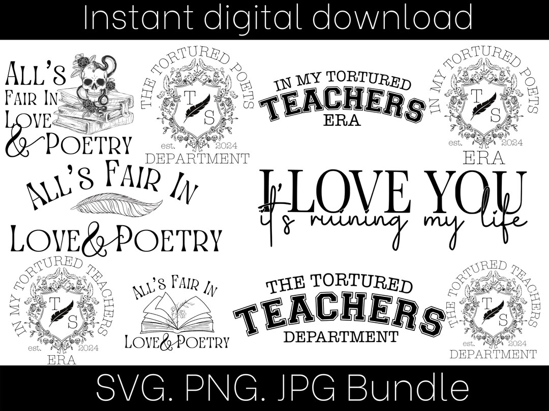 Tortured Poets Department Svg Bundle. PNG. Jpg. TTPD Digital Design ...
