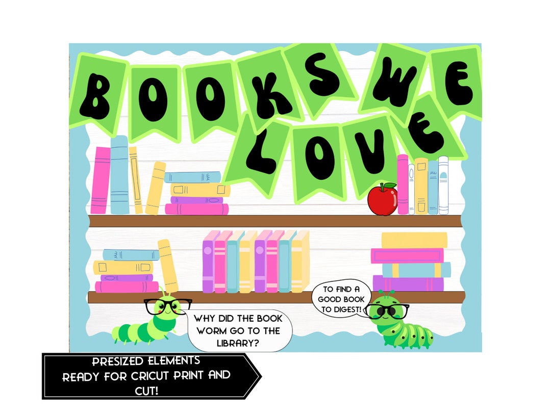 Personalized Bookish Bulletin Board Decor - Customizable Shelf, Apple ...