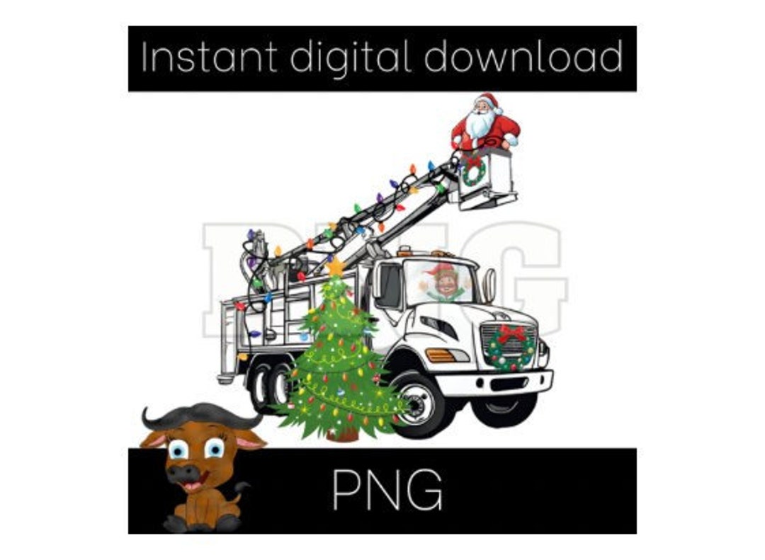 Christmas Lineman Bucket Truck Png. Santa Lineman Png. Santa Bucket ...
