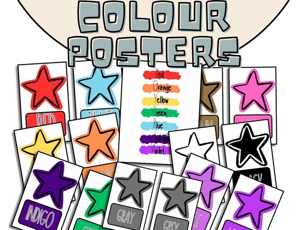 Rainbow Colour Poster Bundle, Kindergarten, for All Subject Areas ...