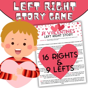 Valentines Left Right Game Story. Valentine Party Pass the Present Game ...