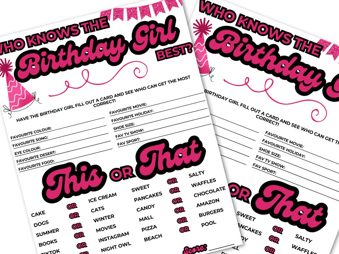 Birthday Quiz. Who Knows the Birthday Girl Best. How Well Do You Know ...