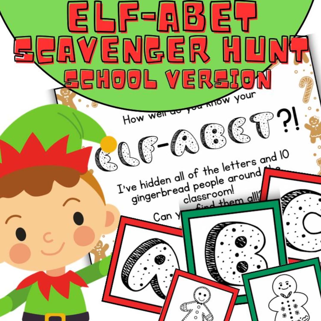 Elf Christmas Games for Classroom Elf Scavenger Hunt Cards. Xmas Party ...