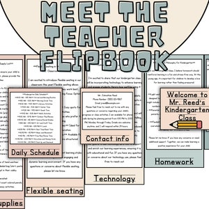 Editable Meet the Teacher Flip Book | Black and White & Boho Neutral ...