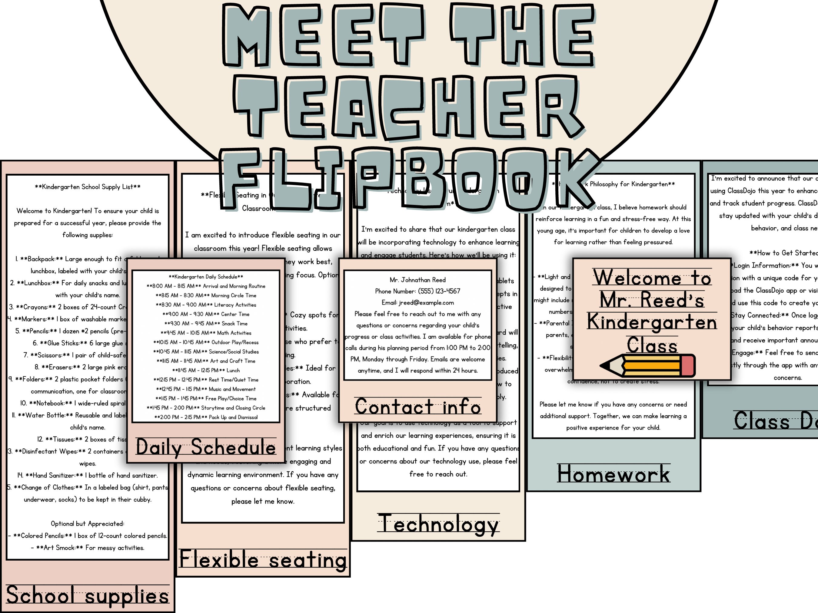 Editable Meet the Teacher Flip Book | Black and White & Boho Neutral ...