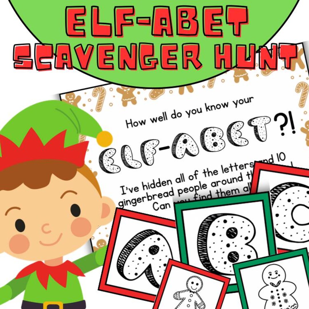 Elf Christmas Games. Elf Scavenger Hunt Cards. Xmas Party Game ...