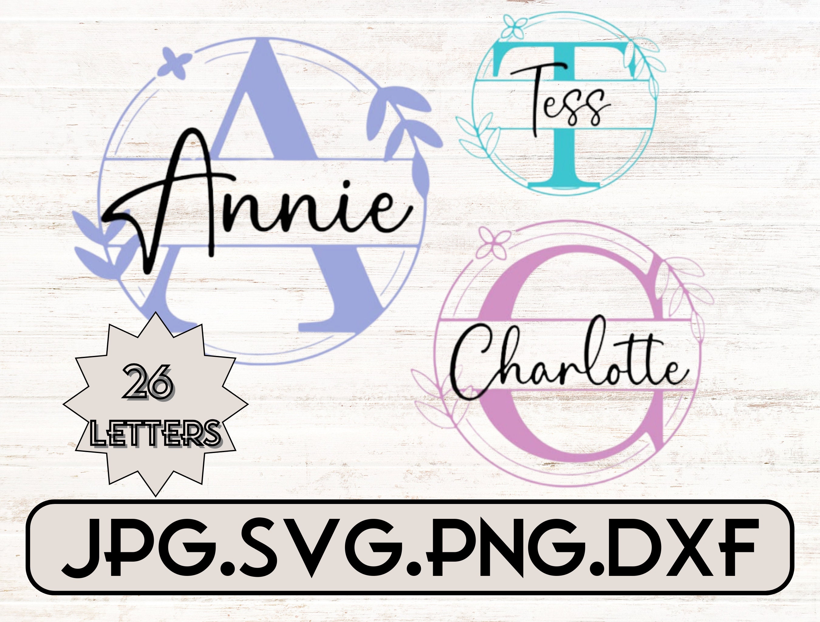 Split Monogram Svg. Monogram Letters Svg. Family Name Svg. Split Letter ...