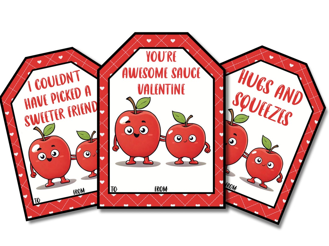 Applesauce Valentine. Printable Applesauce Pouch Valentine. Your ...