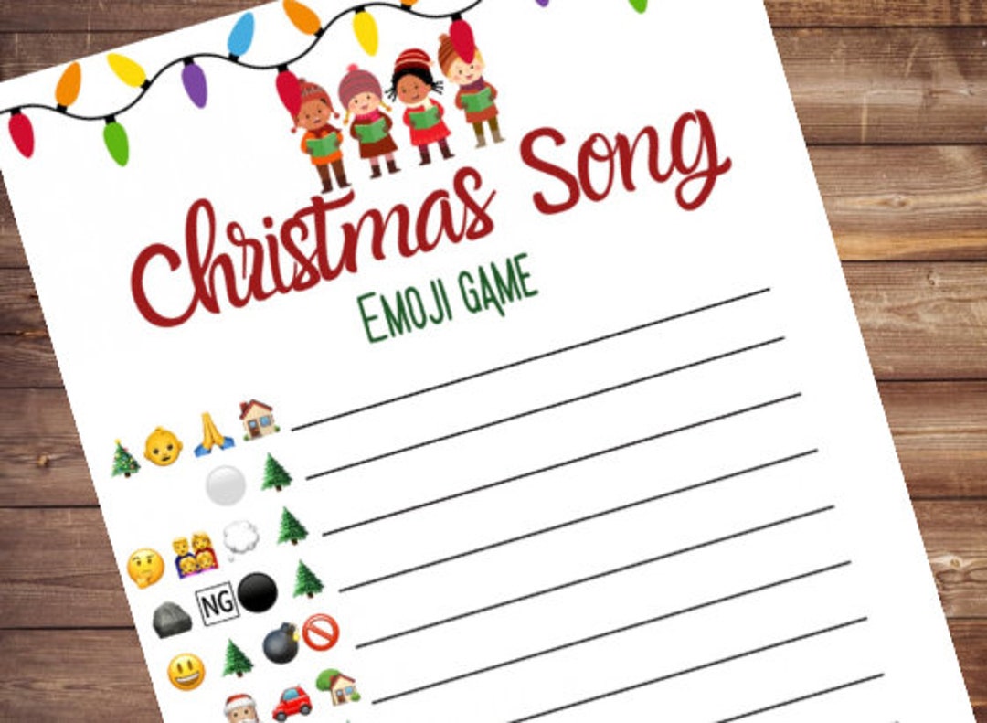 Christmas Pictionary Song Emoji Game. Xmas Pictionary Printable ...