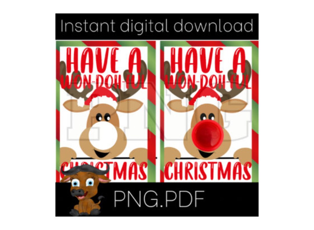 Reindeer Play Doh Wrapper Png. Christmas Printable. Xmas Treat Bag ...