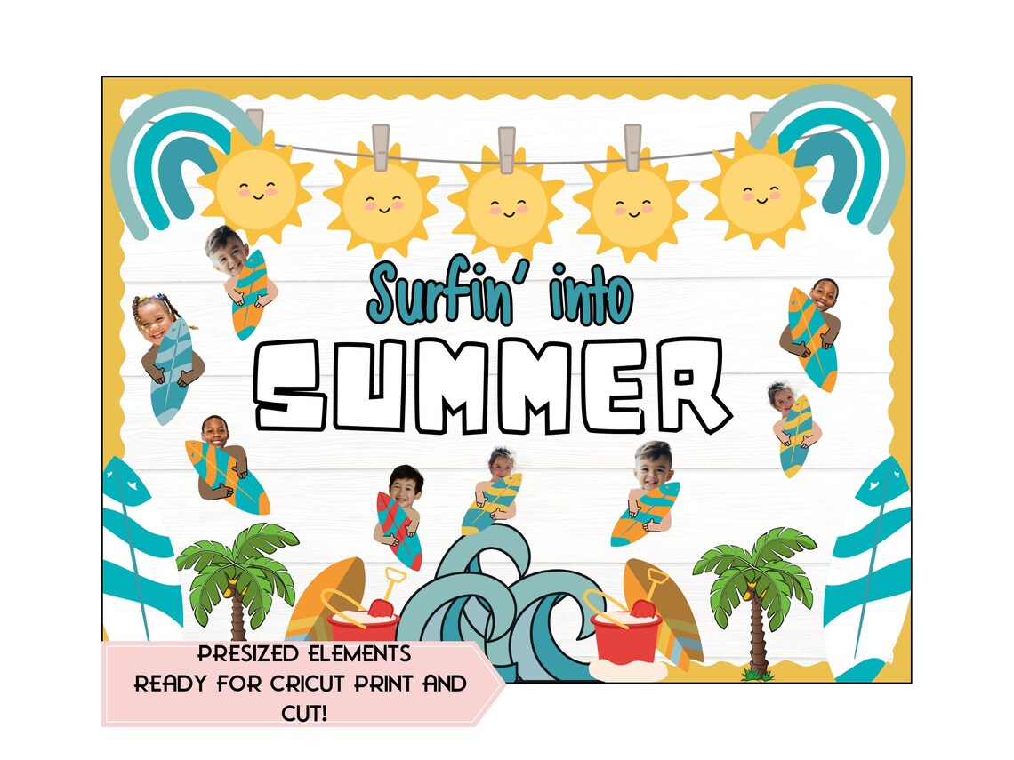 SUMMER Bulletin Board. Surfing Summer Printable Bulletin Board. May ...