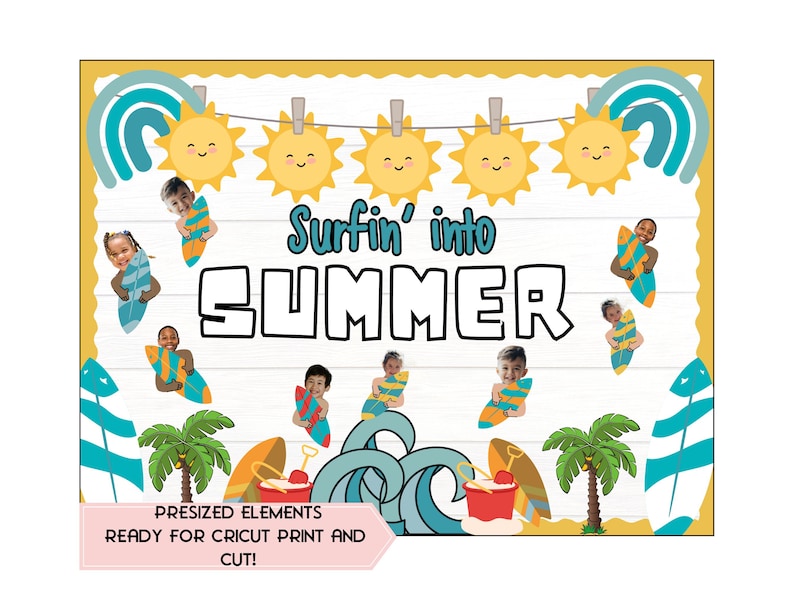 SUMMER Bulletin Board. Surfing Summer Printable Bulletin Board. May ...