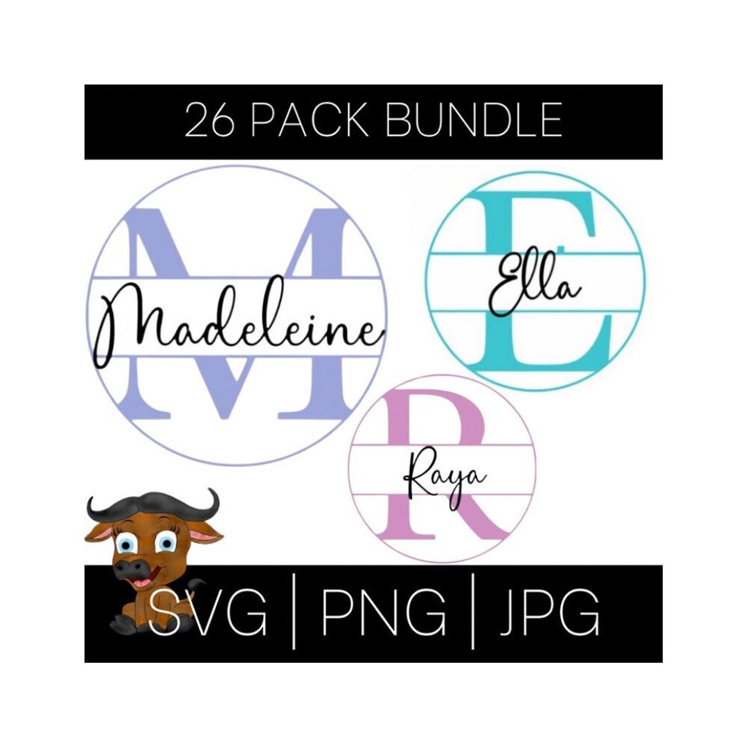 Split Monogram Svg. Monogram Letters Png. Family Name Svg. Split Letter ...
