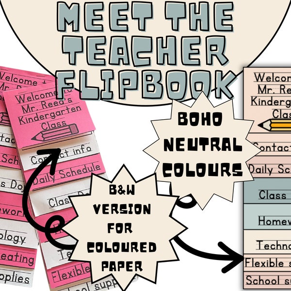 Meet the Teacher Flip Book - Etsy