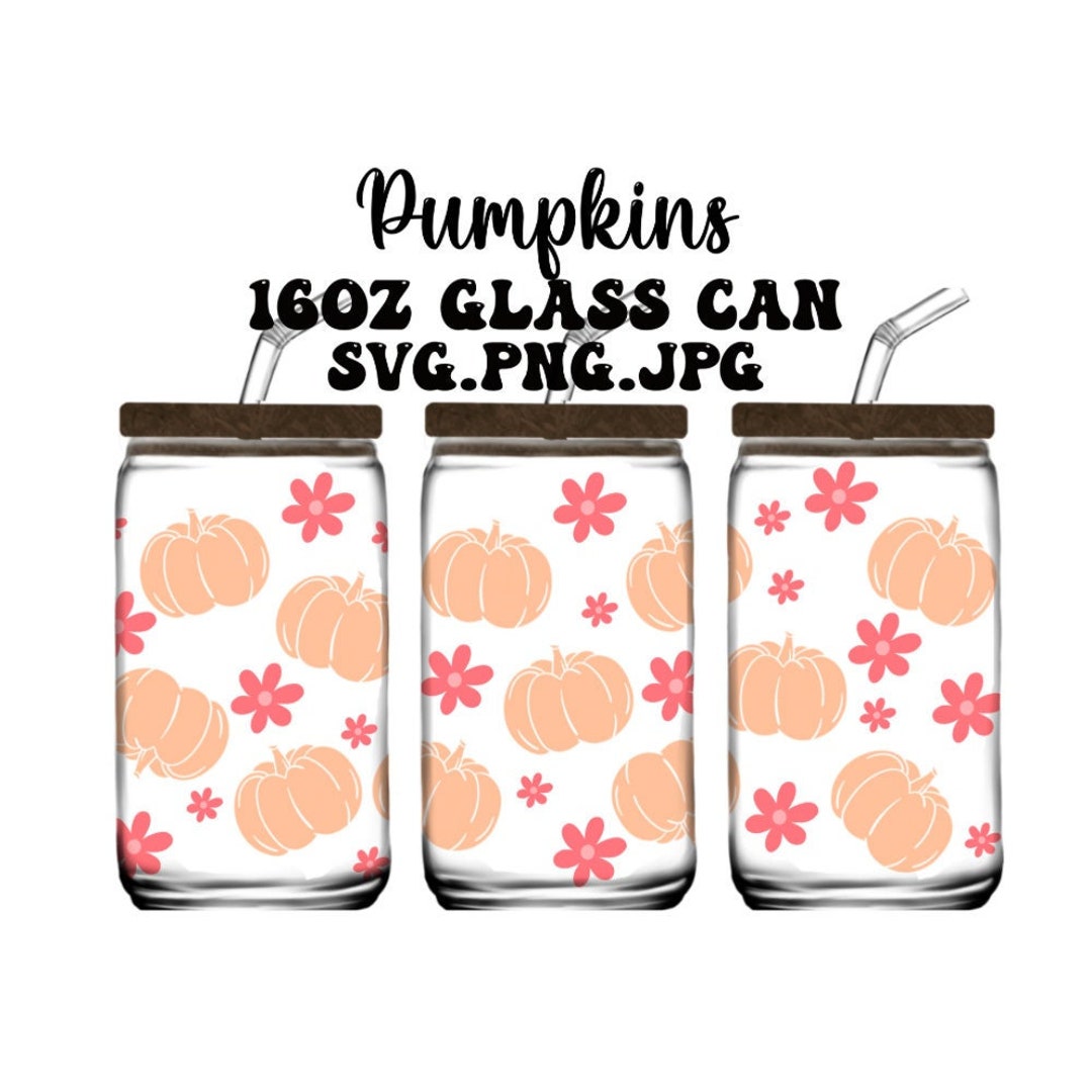 Pumpkin Beer Can Glass Svg. Libbey Glass Svg 16oz. Fall Glass Can Wrap ...