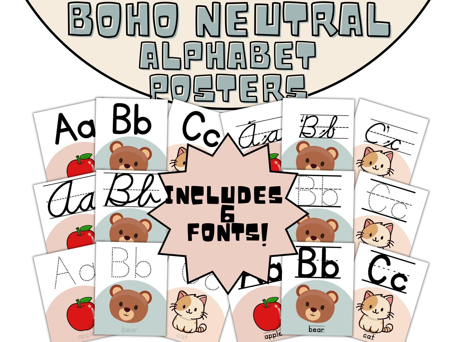 Boho Classroom Decor Bundle Educational Wall Art Homeschool Decor ...