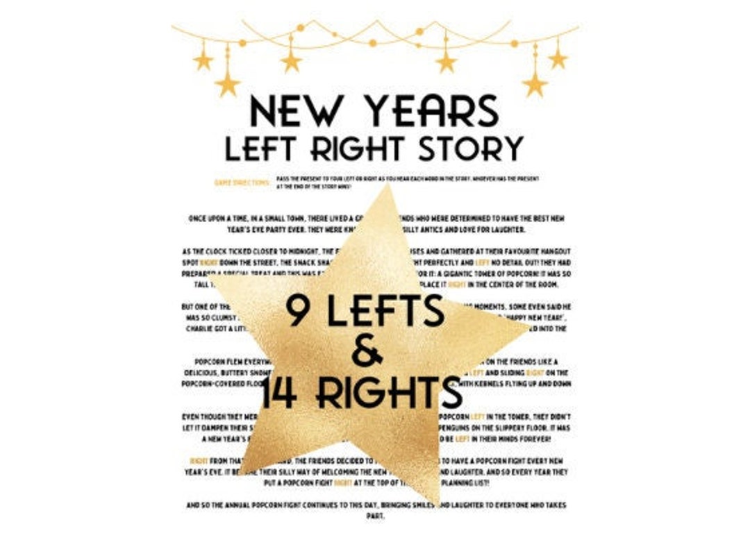 New Years Left Right Game Story. New Years Eve Party Pass the Present ...