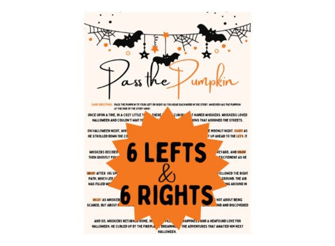 Halloween Left Right Game Story. Halloween Party Pass the Pumpkin Game ...