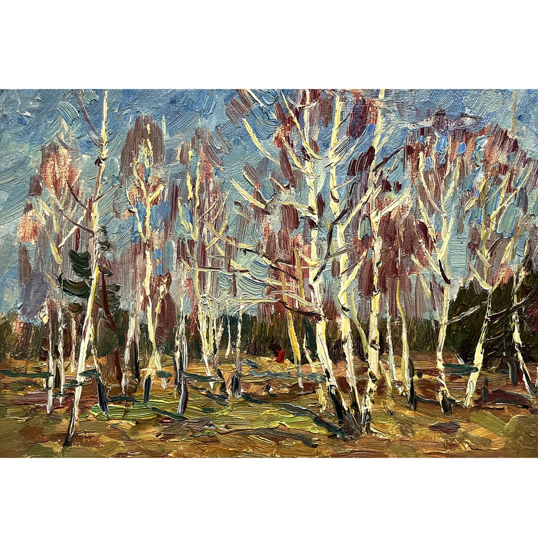 Vintage Impressionist Original Oil Painting Spring Landscape by ...