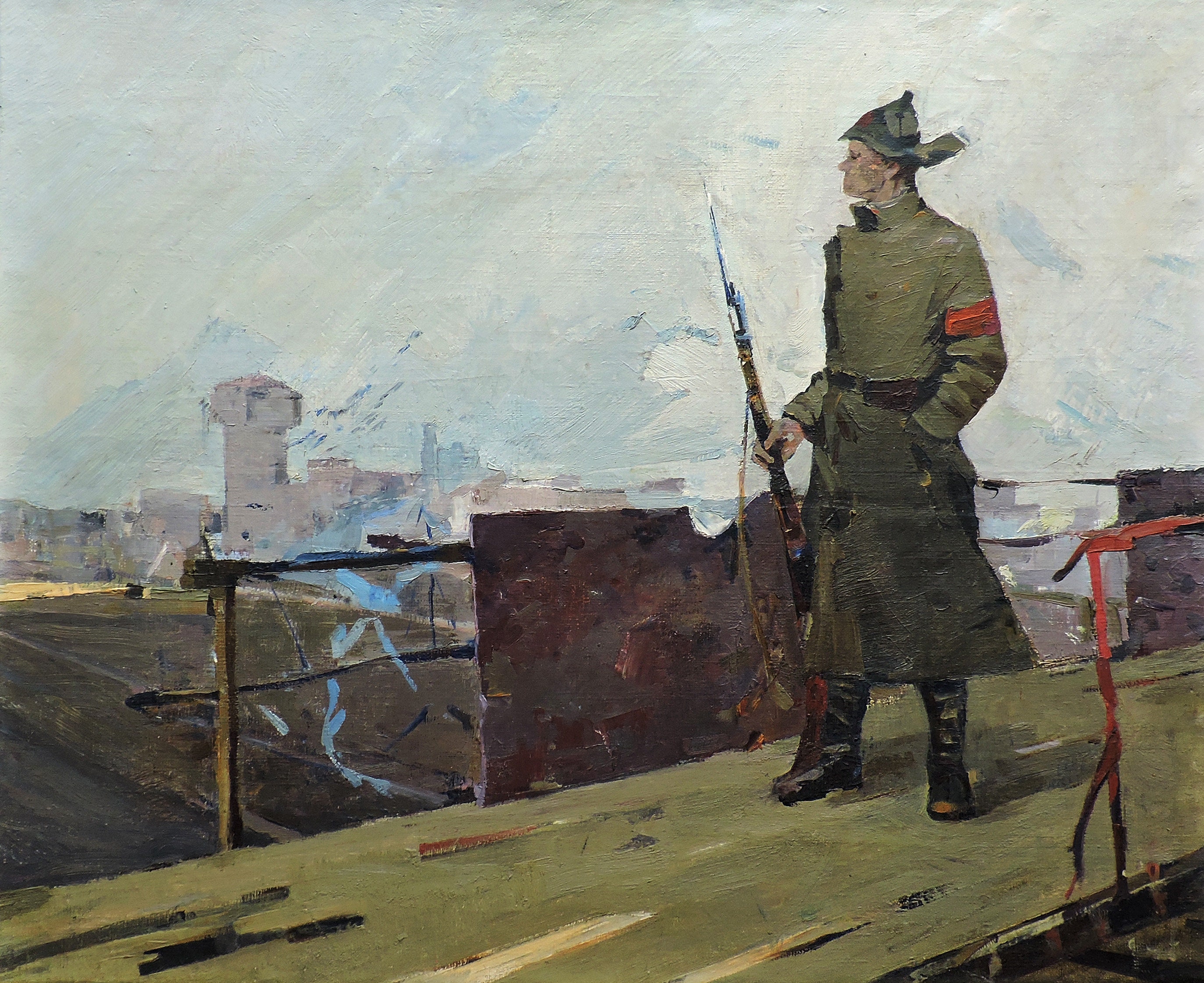 REVOLUTION SOCIALIST REALISM Vintage original oil painting on | Etsy