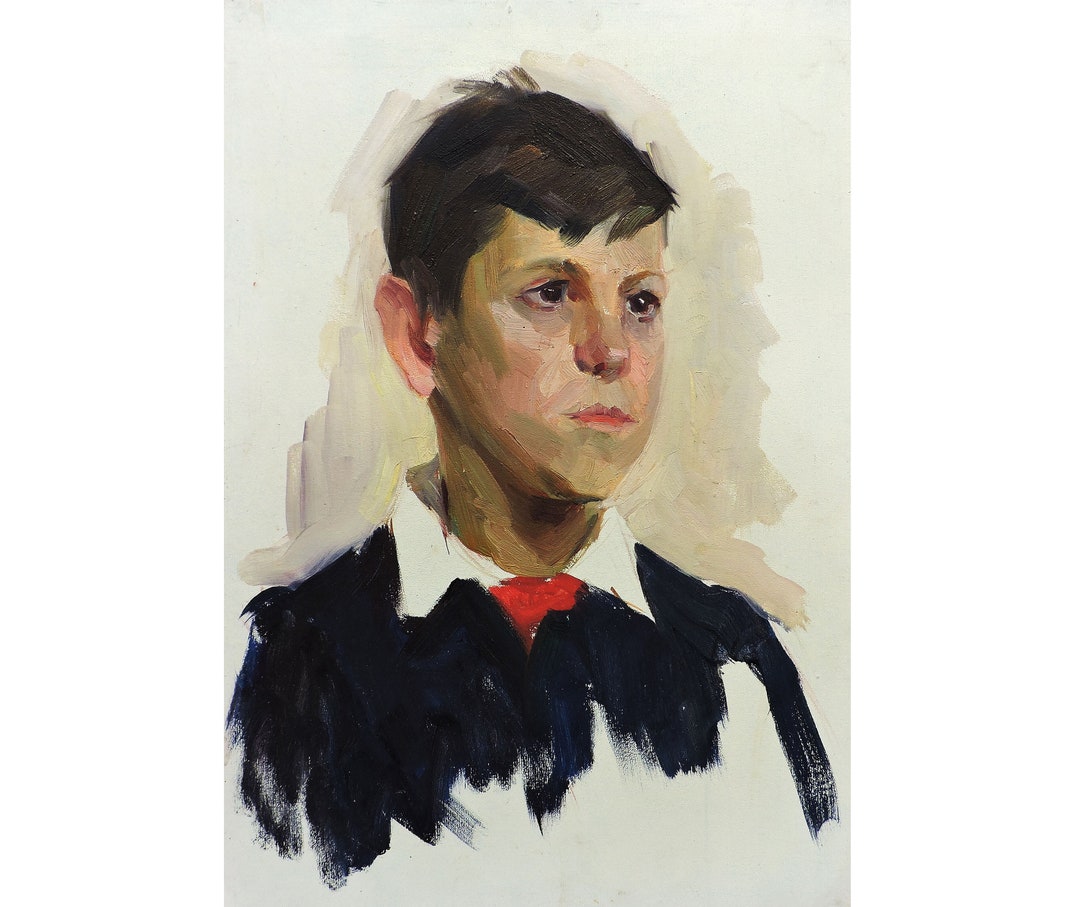 ANTIQUE PORTRAIT PAINTING Original Oil Painting by Ukrainian Artist M ...