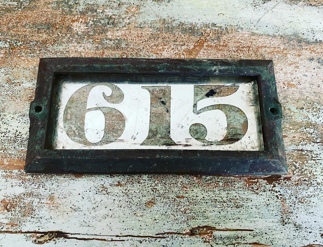 Vintage Glass "house Number” Sign - Etsy