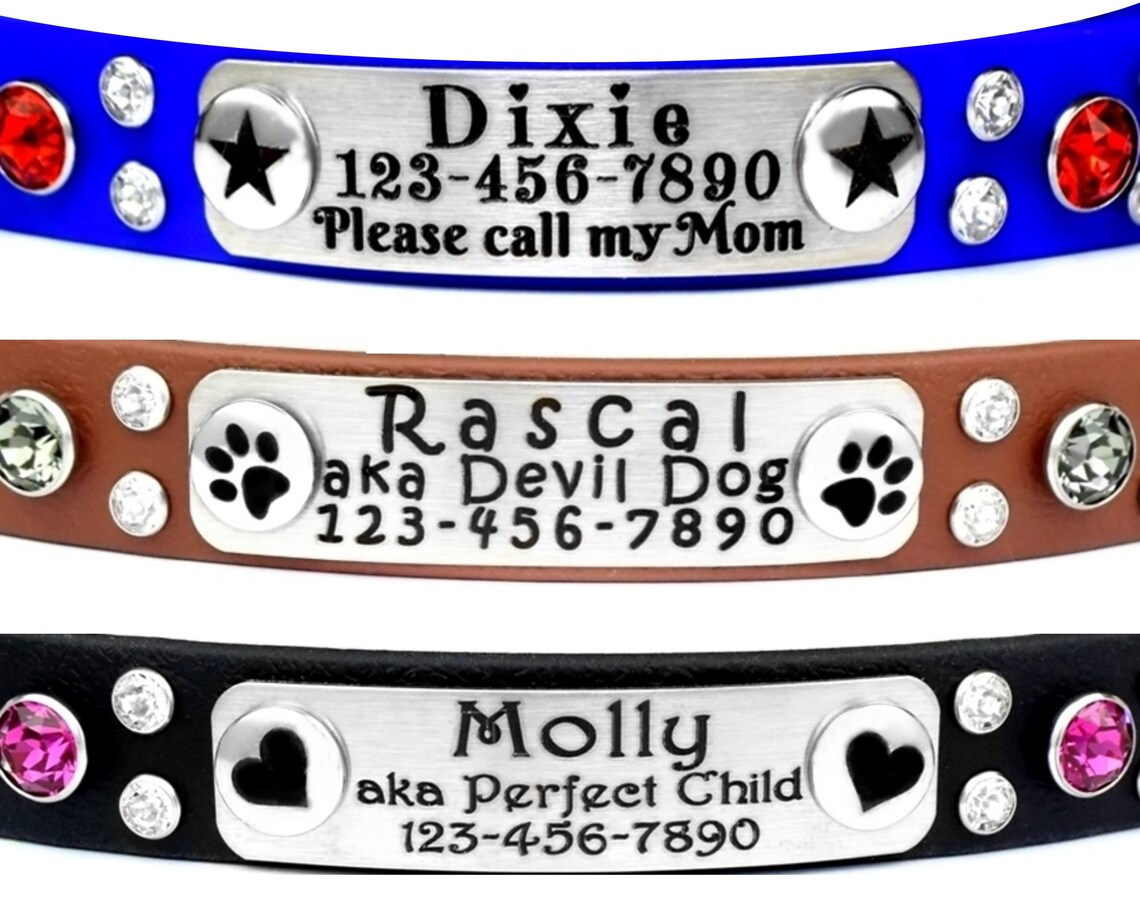 Collar Name Plate Tiny Personalized Name Plate 316 Stainless - Etsy
