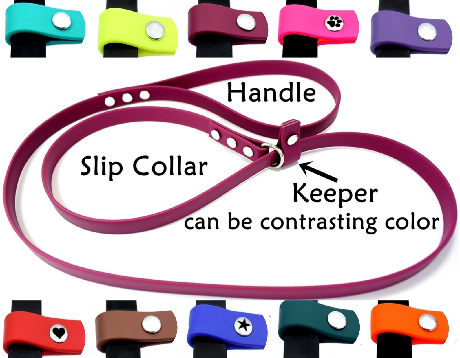 Slip Lead Keeper 5/8 Wide Waterproof Slip Leash All - Etsy