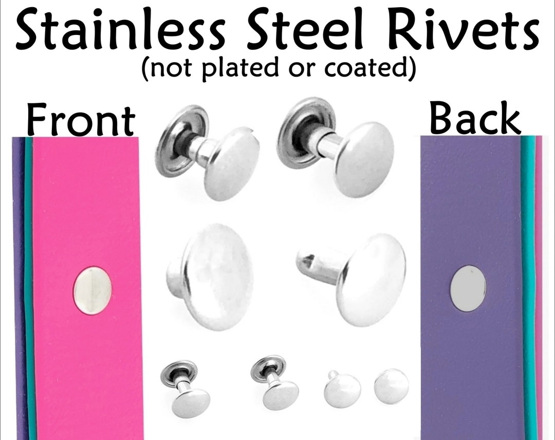 Stainless Steel Rivets, Long, Double Cap Rivets, Rivets for Leather ...