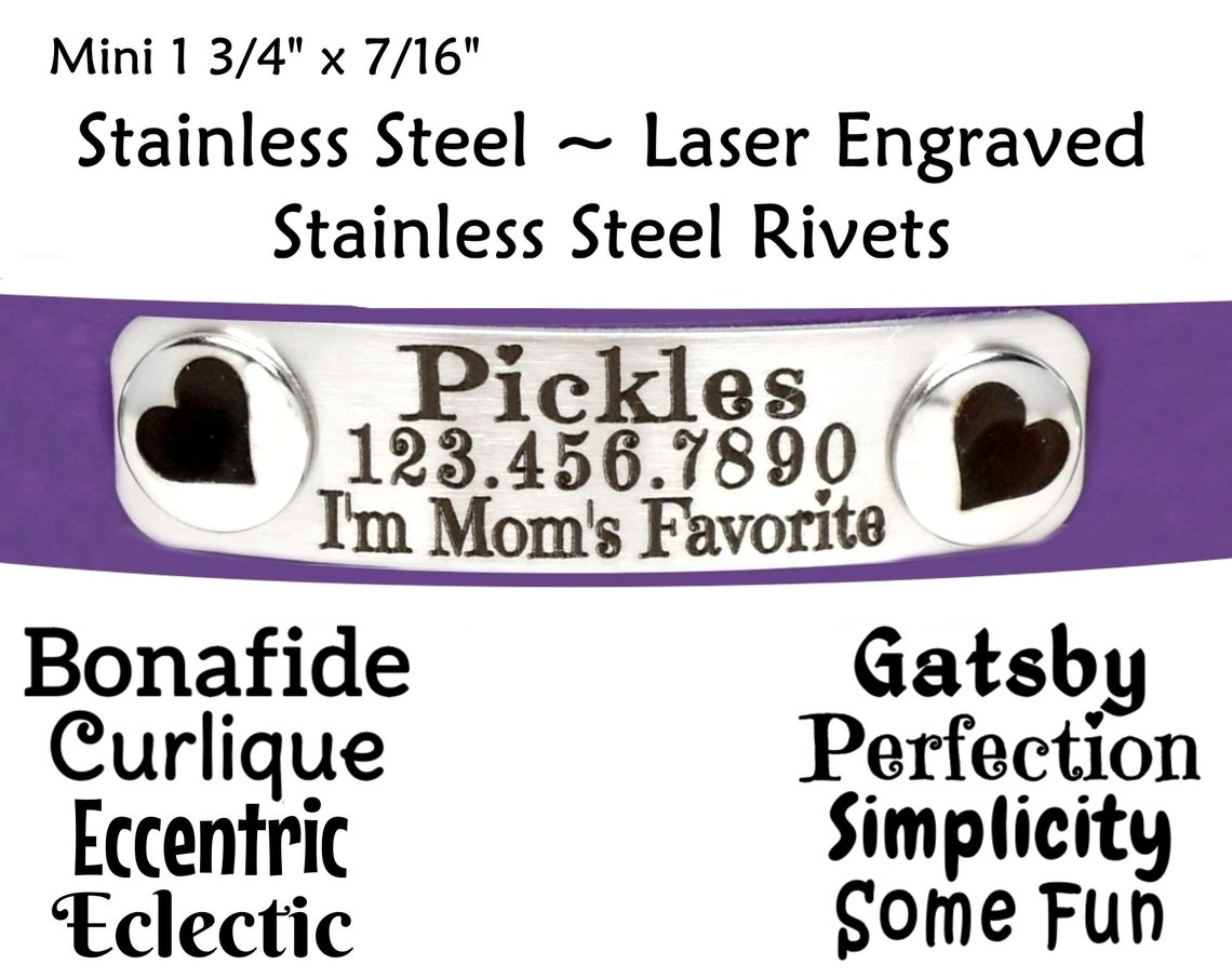 Name Plate Personalized Stainless Steel Rivet on ID for - Etsy